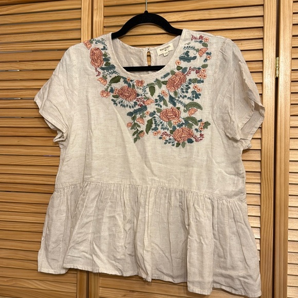 Cost Plus World Market | Tops | World Market Floral Embroidery Top ...